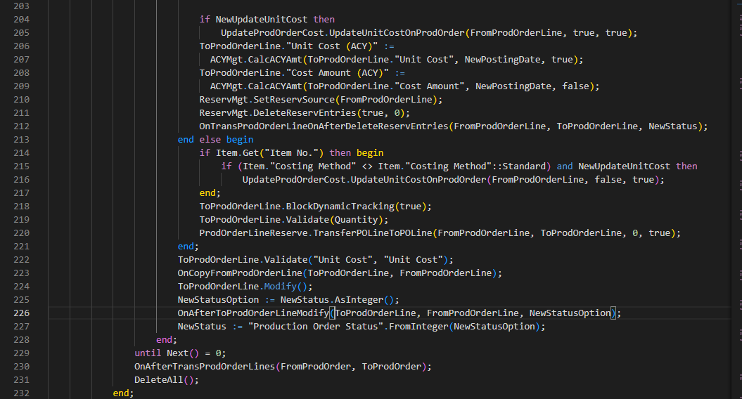 Event Request Codeunit 5407 Function Transprodorderline · Issue 20419 · Microsoft 