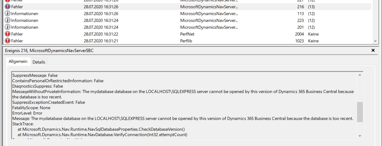 New-NavContainer - bakFile Paramter with OnPrem Database "...Dynamics 365 Business Central ...