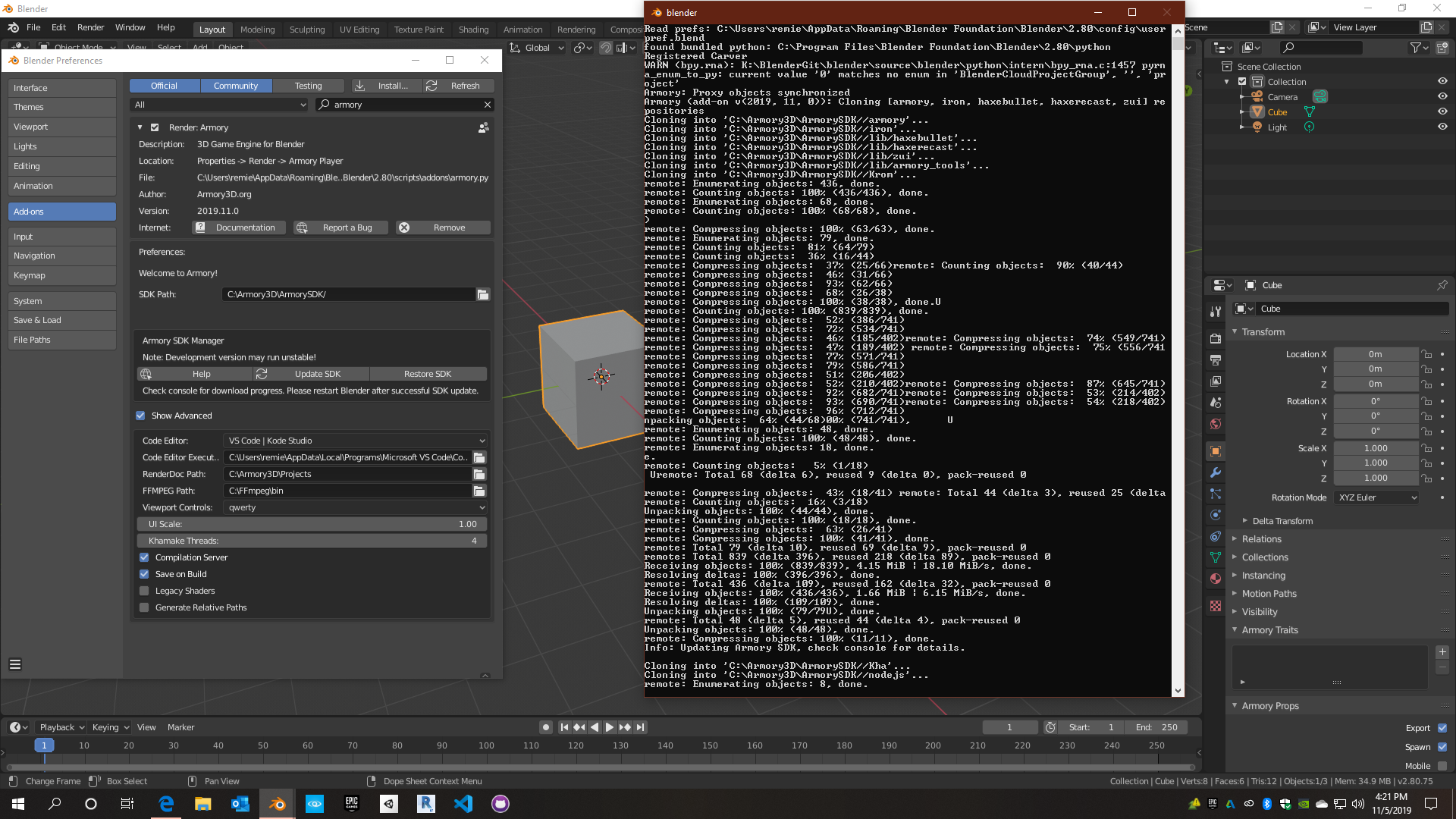 unable to install ArmorySDK-2019-11 on Windows - ModuleNotFoundError: No module named 'start ...