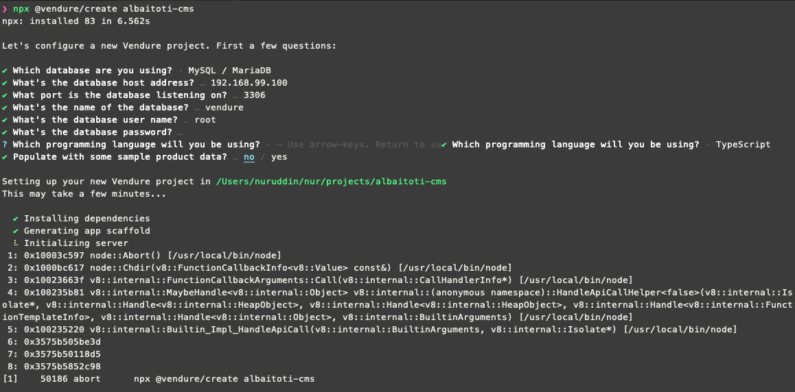 Error: Initializing server ... · Issue #90 · vendure-ecommerce/vendure · GitHub