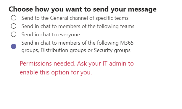 Permissions needed. Ask your IT admin to enable this option for you in ...