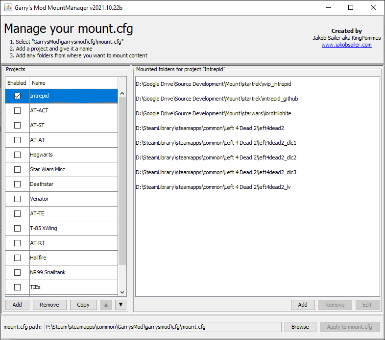 GitHub - js1251/MountManager: GUI for Garry's Mod mount.cfg