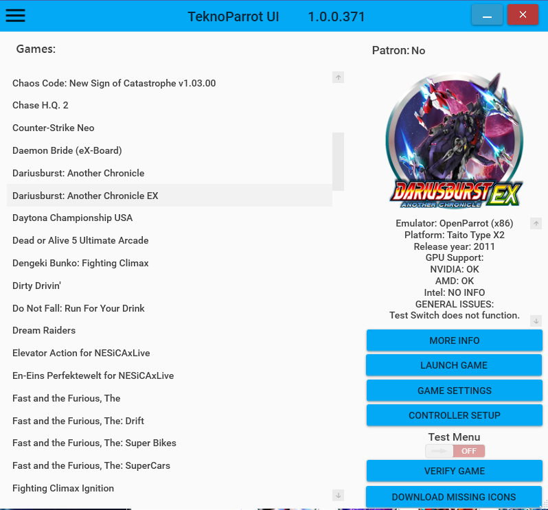 Darius Burst 1.16 = EX version · Issue #127 · teknogods/teknoparrot-issues · GitHub
