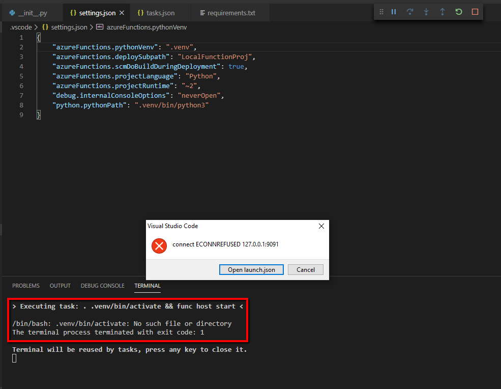 Azurefunctionspythonvenv Uses Wrong Folder · Issue 2041 · Microsoftvscode Azurefunctions · Github 4149