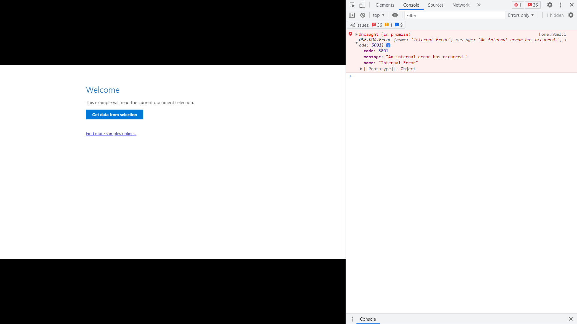 Call Office.onReady in the presentation view of Office Online raise Uncaught Exception · Issue ...