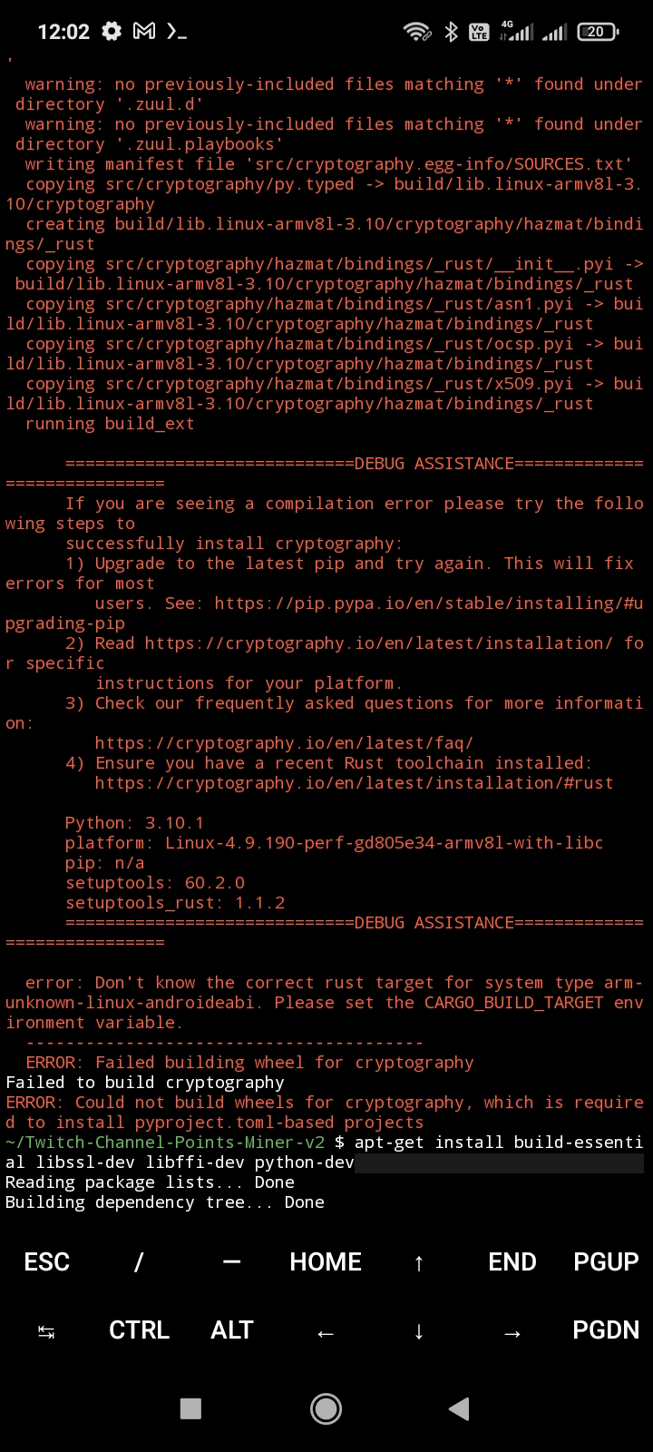 No module named 'browser_cookie3' - Termux · Issue #329 · Tkd-Alex/Twitch-Channel-Points-Miner ...