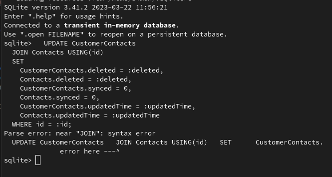 `using` Keyword Not Being Recognized In `update` With `join` · Issue 2413 · Simolus3drift · Github