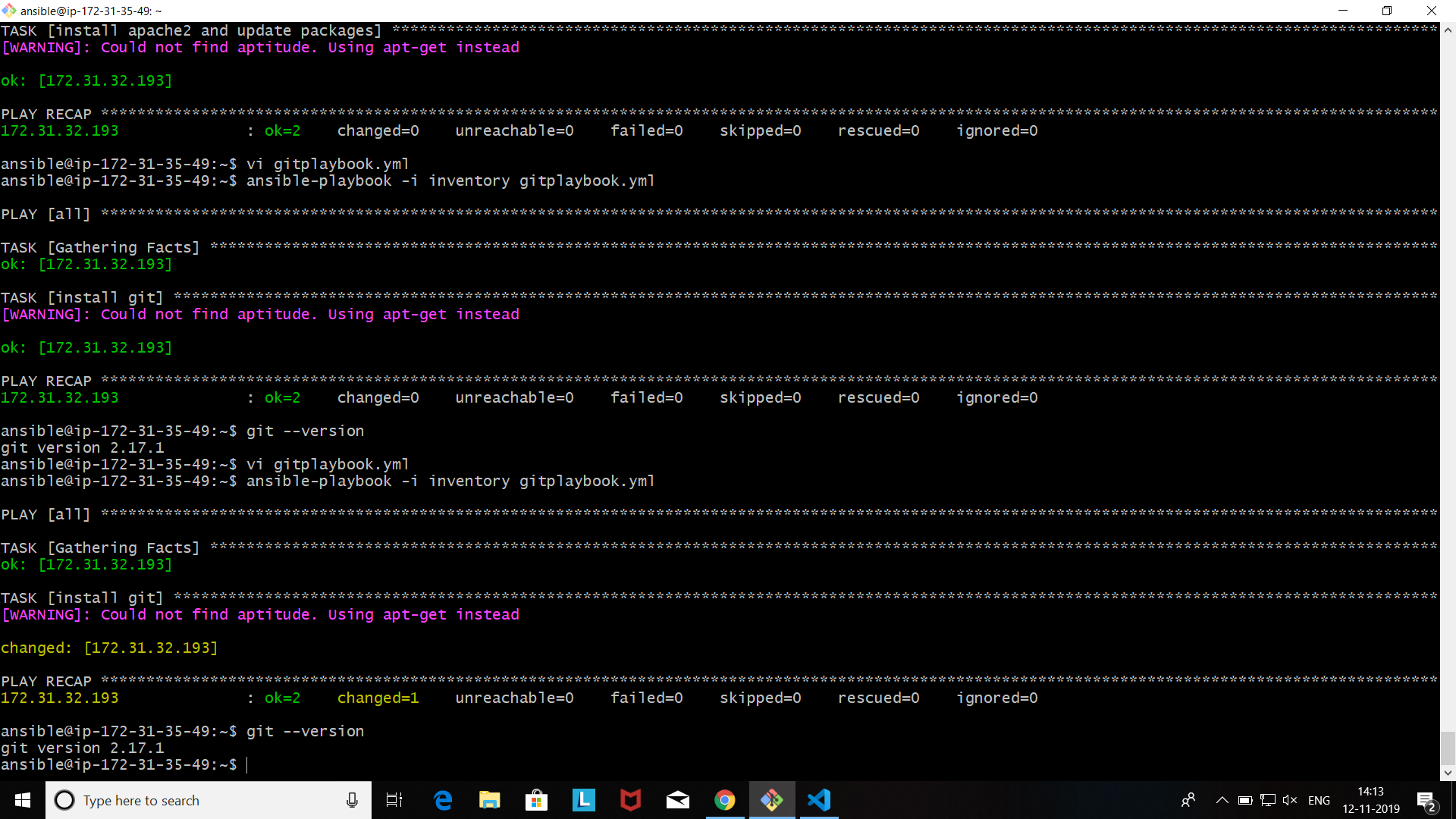 Ansible Playbook Execution Warning Could Not Find Aptitude Using Apt Get Instead · Issue