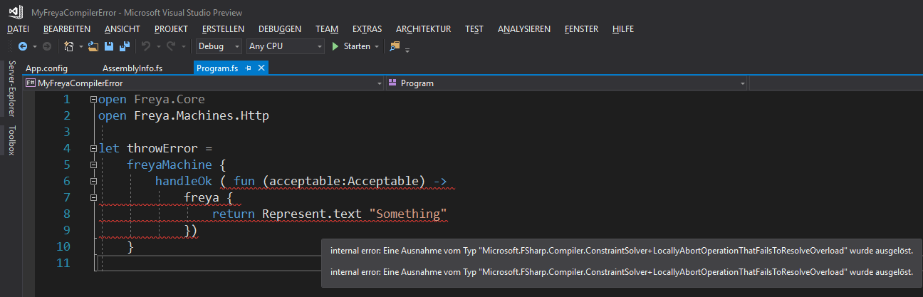 error FS0193: ...ConstraintSolver+LocallyAbortOperationThatFailsToResolveOverload · Issue #3343 ...