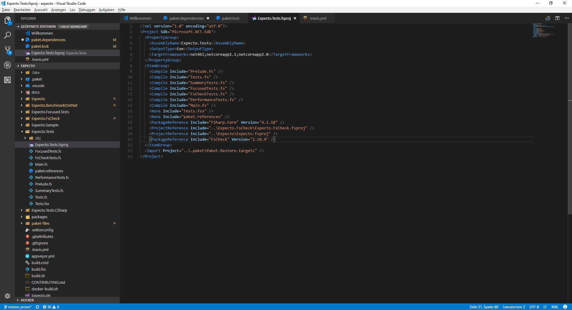Paket.Restore.targets seems to cause exceptions in dotnet core Expecto builds · Issue #2978 ...