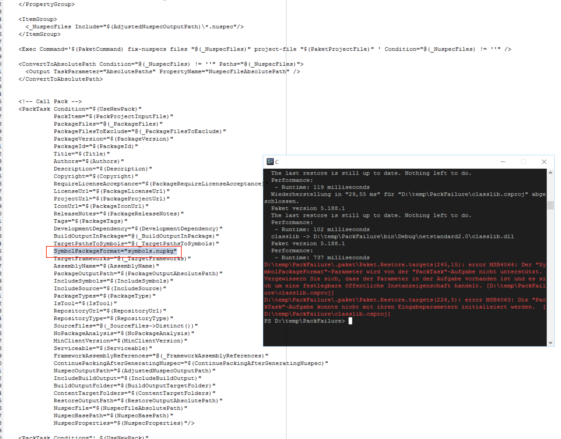dotnet pack fails with paket and .NET Core 2.1.500 · Issue #3427 · fsprojects/Paket · GitHub