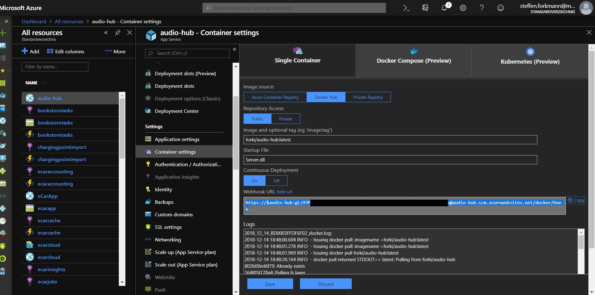 Azure webhook links are rejected from docker hub · Issue #1719 · docker/hub-feedback · GitHub