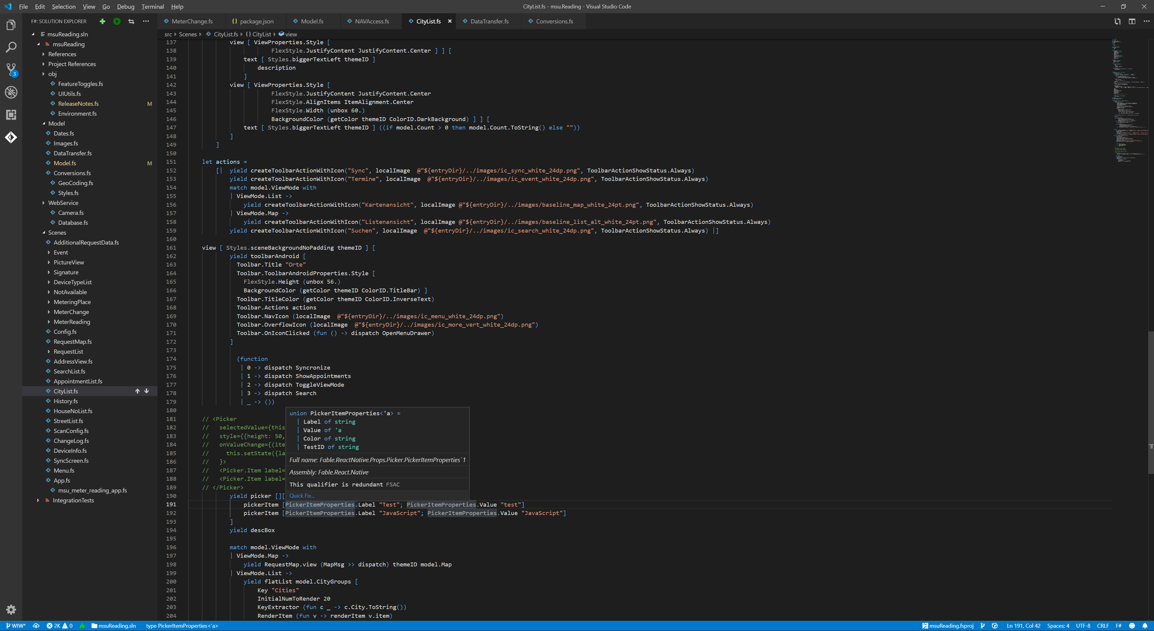 Ionide 4 0 Comes With Way More Greyed Out Things Please Add Quickfix For It · Issue 1121
