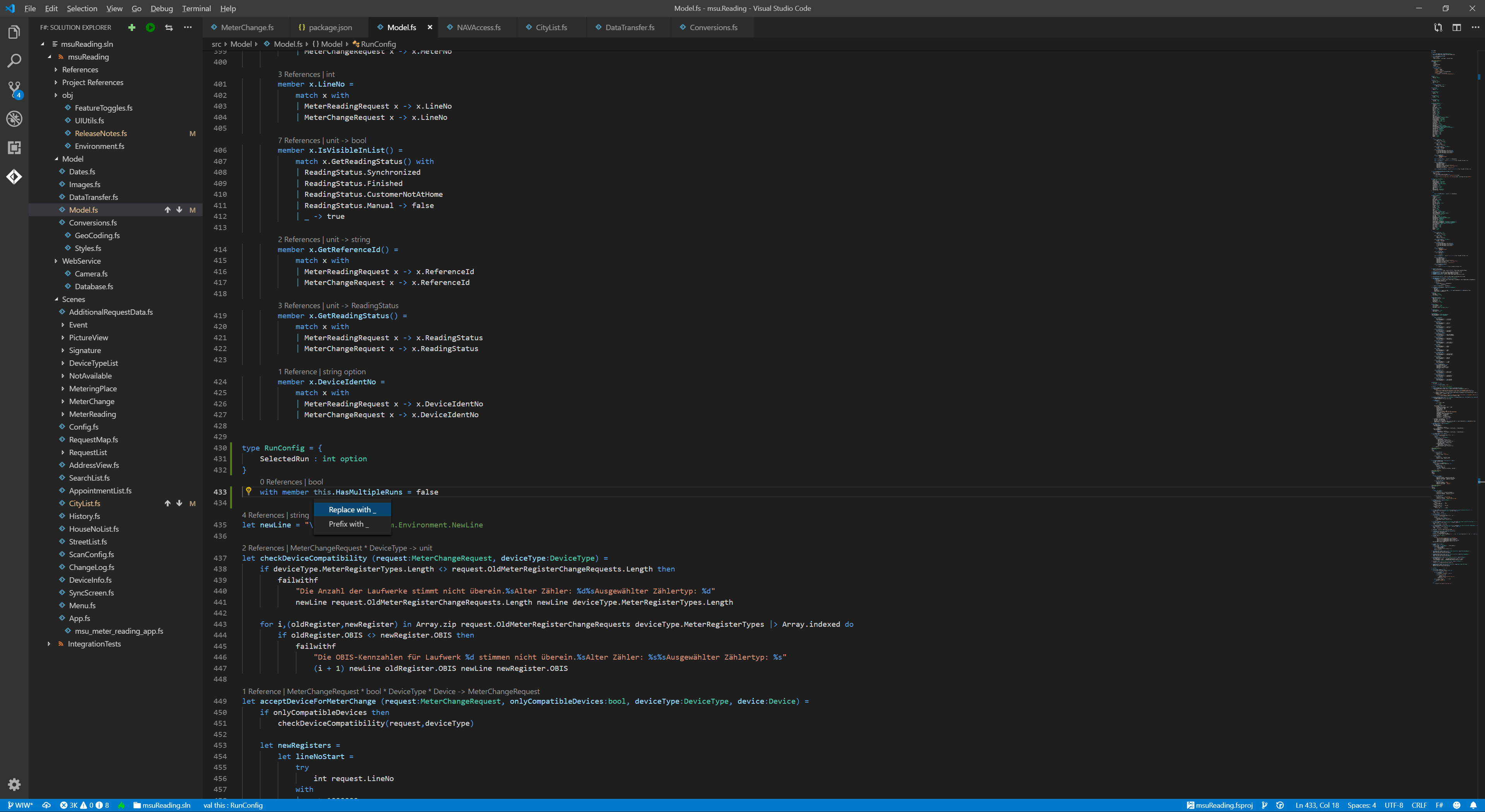 Wrong quickfix for replacing unused "this" in members in Ionide 4 · Issue #1123 · ionide/ionide ...