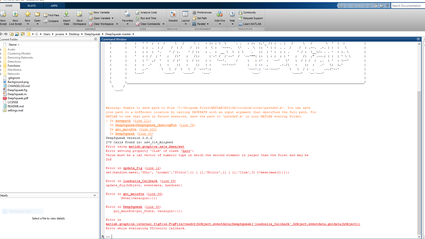 Error loading detected calls via Long_Rat_Call_Network_V2 · Issue #64 · DrCoffey/DeepSqueak · GitHub
