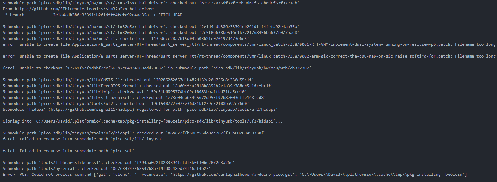 Cannot Install In Platformio · Issue 1320 · Earlephilhower Arduino Pico · Github
