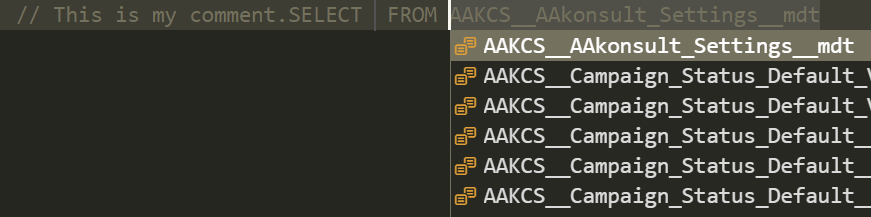 Dot (.) is triggering snippet for SOQL. · Issue #35 · forcedotcom/soql-language-server · GitHub