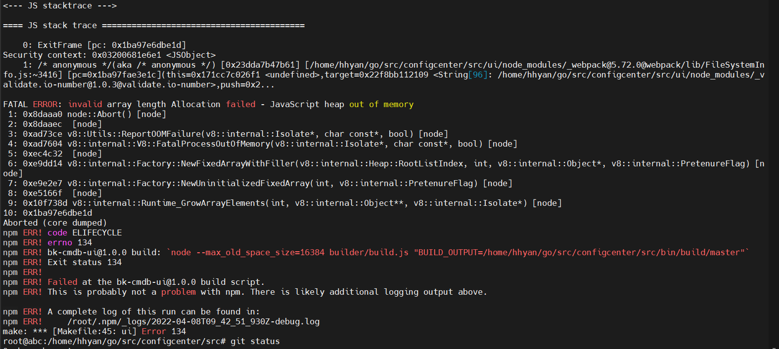 前端ui打包报错 · Issue #6066 · TencentBlueKing/bk-cmdb · GitHub
