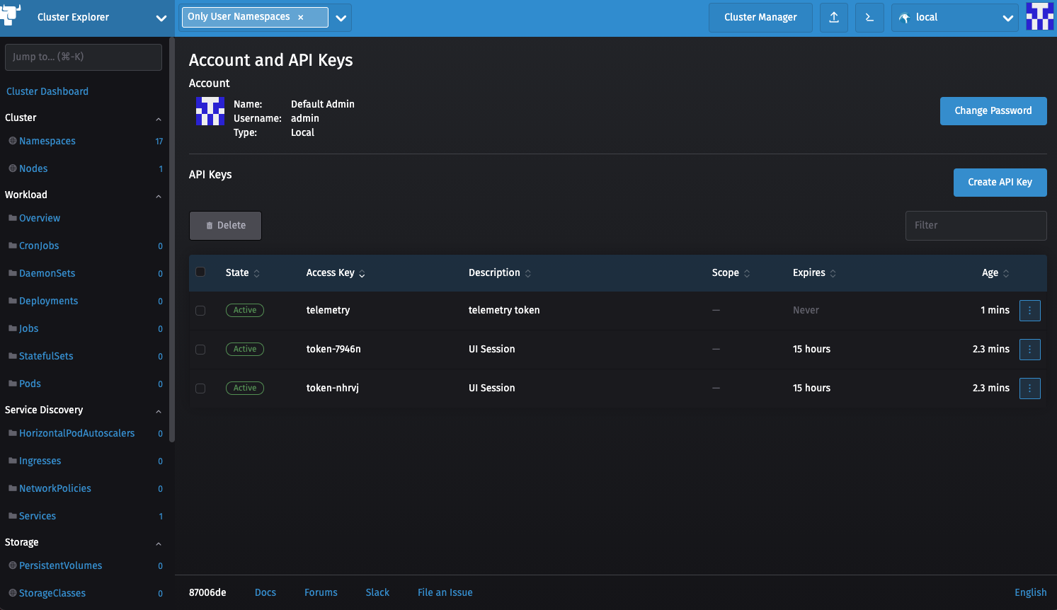 API Key Management · Issue #2087 · rancher/dashboard · GitHub