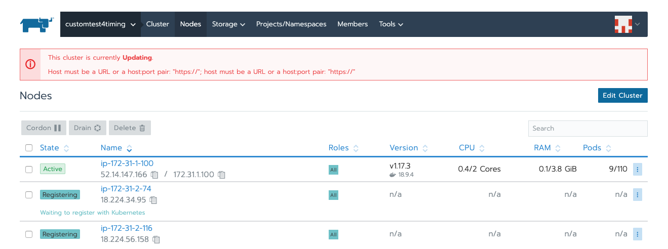 Sometimes Cannot add nodes to custom cluster. · Issue #25635 · rancher/rancher · GitHub