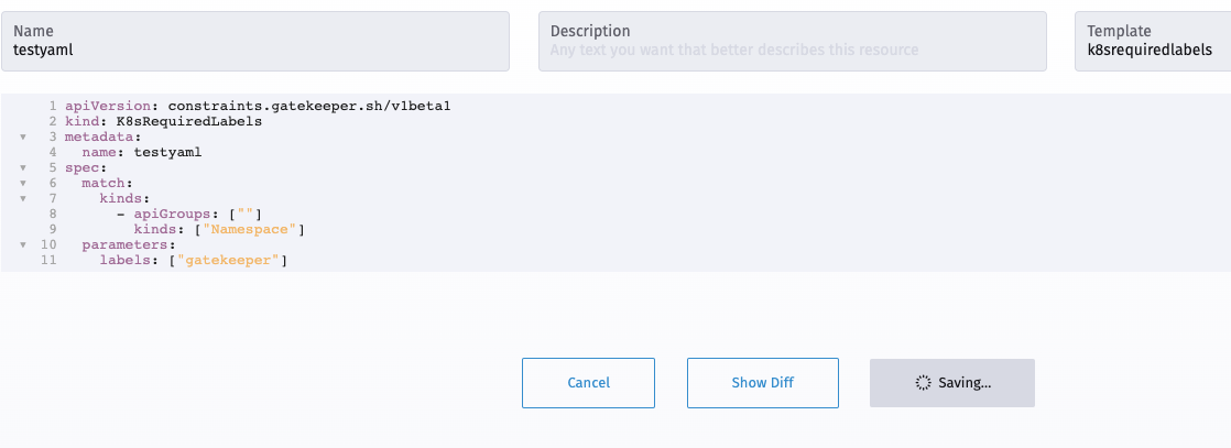 Constraint create from YAML stuck saving · Issue #1100 · rancher/dashboard · GitHub