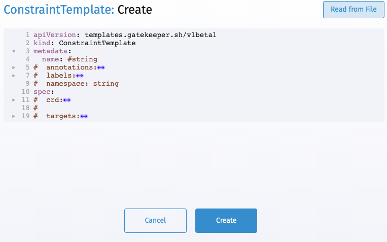 Unable to create constraint template from YAML · Issue #1183 · rancher ...