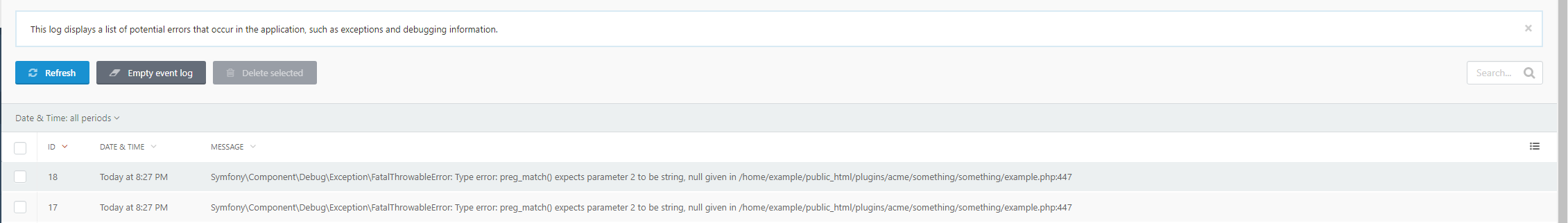Expand the character limit of the error message shown in the list view ...