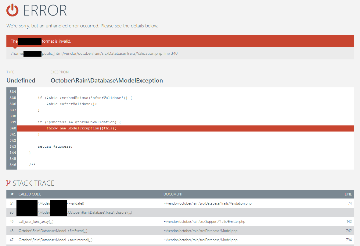 Validation stack errors not passing to events in settings section · Issue #5319 · octobercms ...