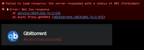 Qbittorrent Service not showing stats (403 forbidden or 401 ...