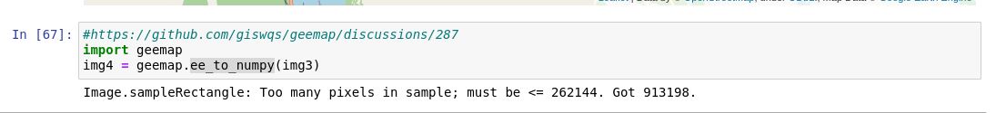 ee_to_numpy() outputs (1,1,1) shape of array · gee-community geemap · Discussion #287 · GitHub