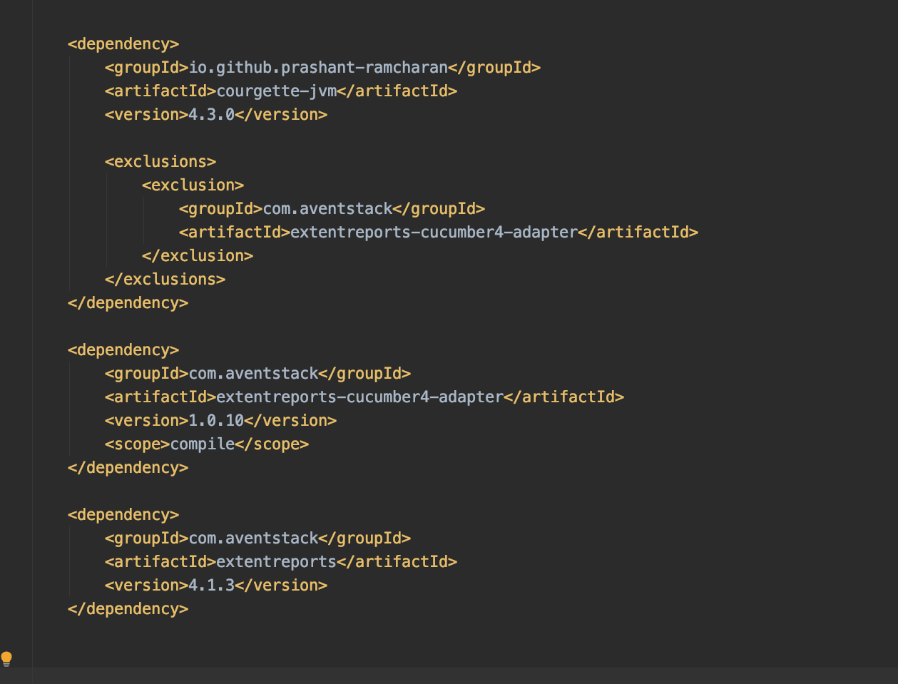Request : to update extent reports cucumber adapter version from 1.0.7 ...