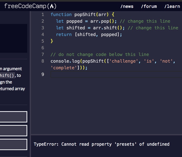 TypeError: Cannot read property 'presets' of undefined · Issue #38252 · freeCodeCamp ...