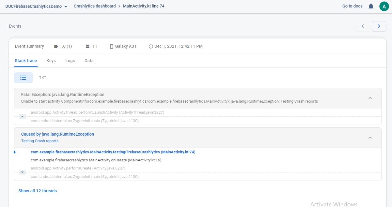 GitHub - arhannure2/FirebaseCrashlyticsDemo
