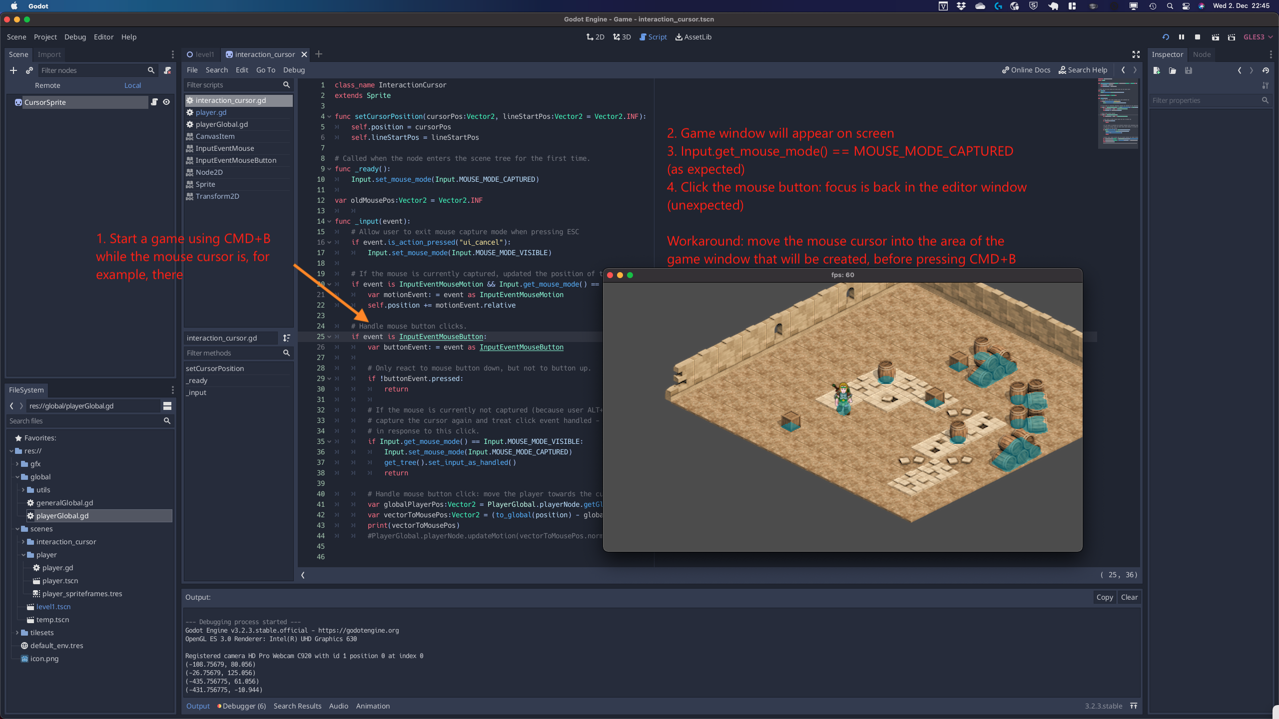 MOUSE MODE CAPTURED Not Working As Expected If Mouse Is Outside Of Game 