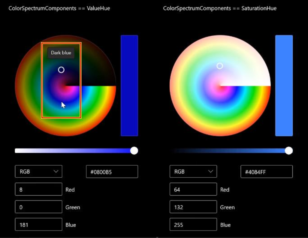 Colorpickers Selection Pointer And Tooltip Updated Inversely Mirrored In Ring Shaped Color 