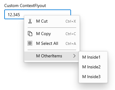 NumberBox's Custom ContextFlyout not applied · Issue #5637 · microsoft/microsoft-ui-xaml · GitHub
