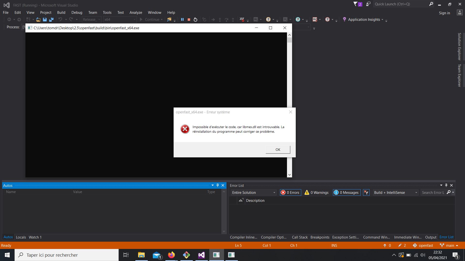 Problem with libmex.dll · Issue #705 · OpenFAST/openfast · GitHub