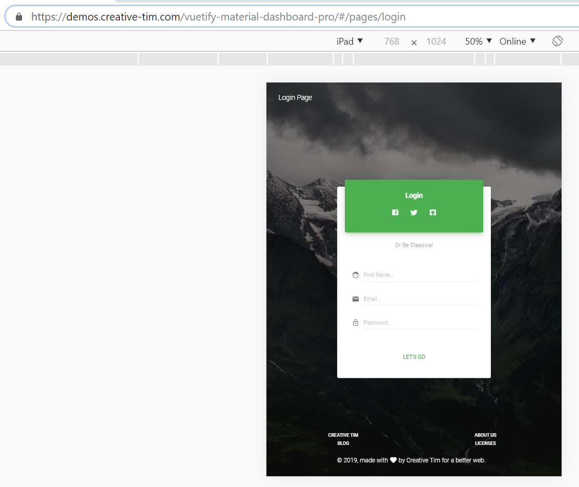 [Bug] Login page not responsive · Issue #20 · creativetimofficial/ct ...