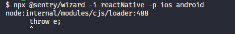 Error when running the @sentry/wizard script · Issue #2256 · getsentry/sentry-react-native · GitHub