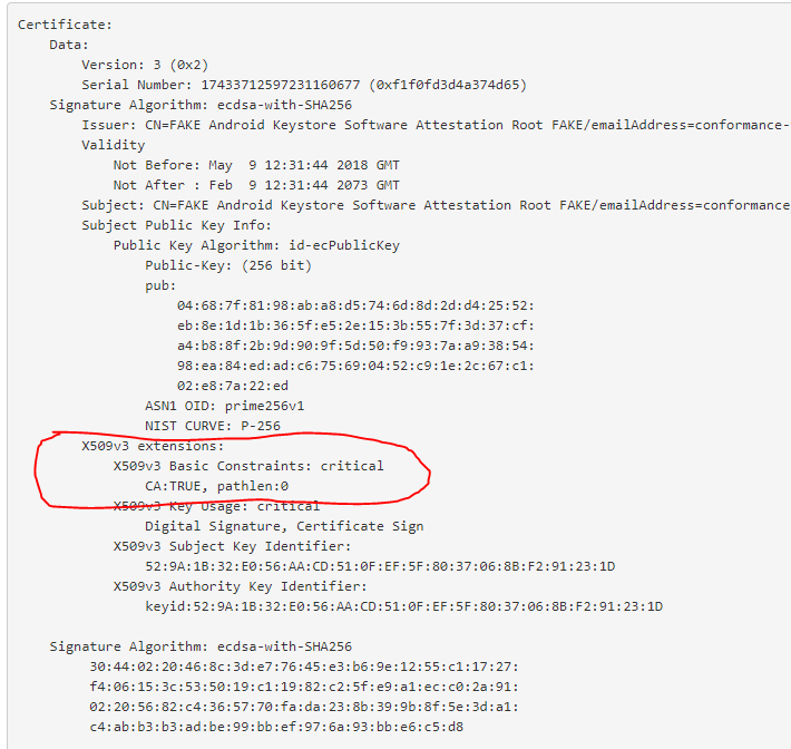 Unable to verify the attestation certificate chain · Issue #372 · fido ...