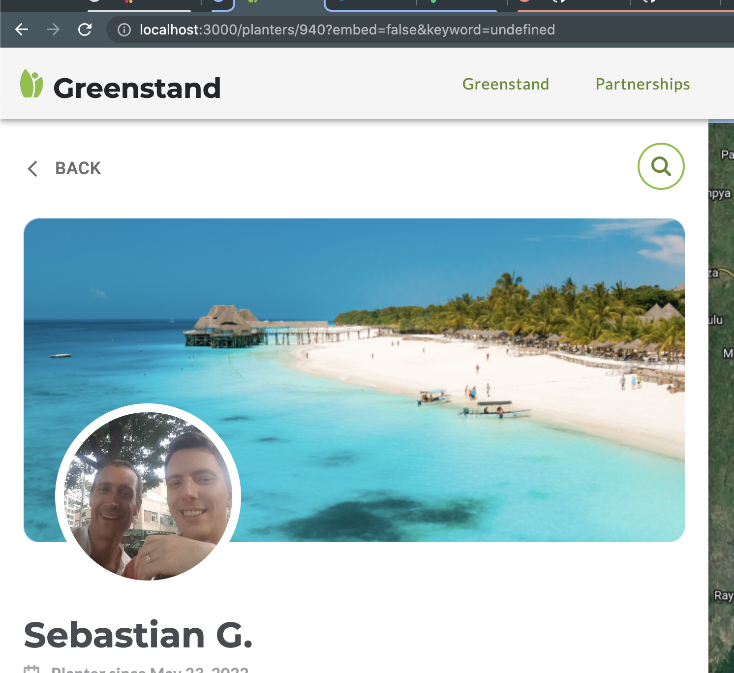 Planter page: use the first tree to fill the profile background · Issue #584 · Greenstand ...