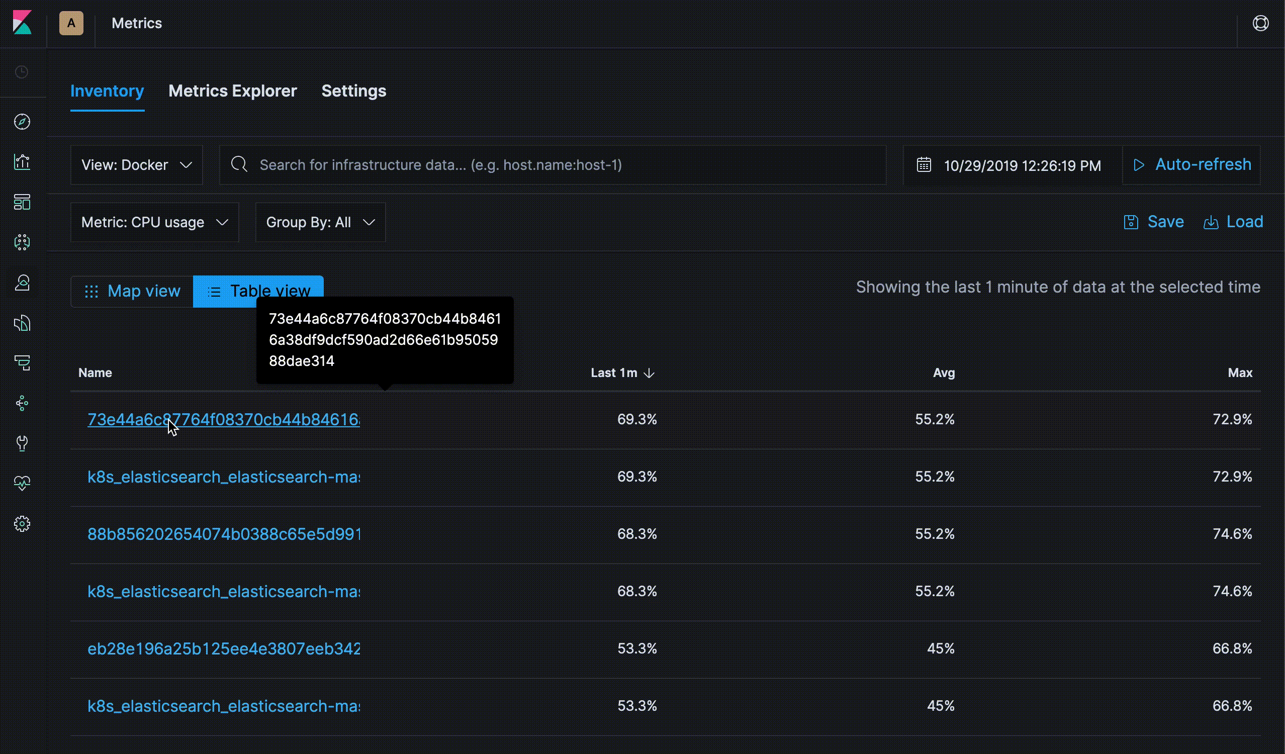 [Metrics UI] Contextual menu of the table view is disconnected from the cell that triggers it ...