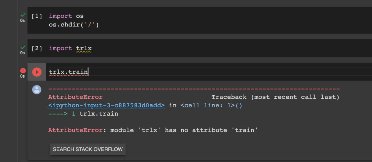 AttributeError: module 'trlx' has no attribute 'train' · Issue #411 · CarperAI/trlx · GitHub