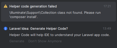 [Bug]: Generate Helper code always fails if Laravel is not installed in the root · Issue #736 ...