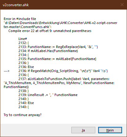 Unmatched bracket in ConvertFuncs.ahk · Issue #64 · mmikeww/AHK-v2 ...