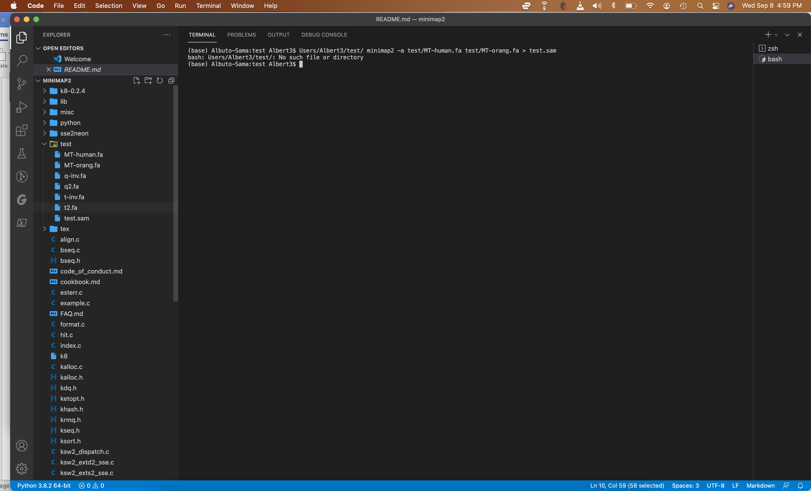 Can not get Minimap2 to run · Issue #814 · lh3/minimap2 · GitHub