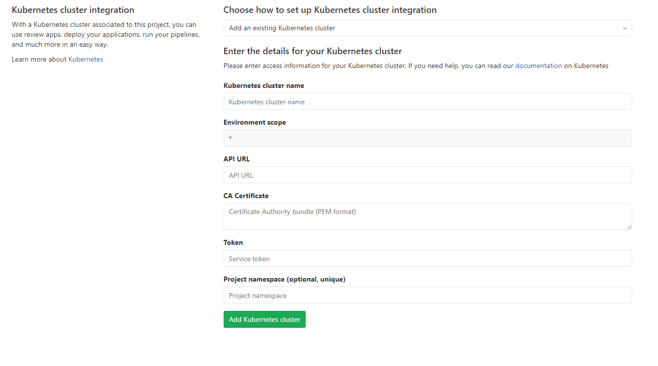 Integrate Rancher 2.0 with gitlab kubernetes function · Issue #13736 ...