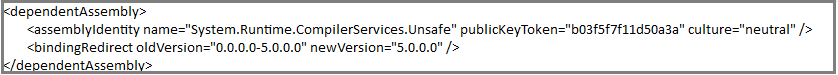 Getting an error 'The assembly for System.Runtime.CompilerServices.Unsafe could not be loaded ...