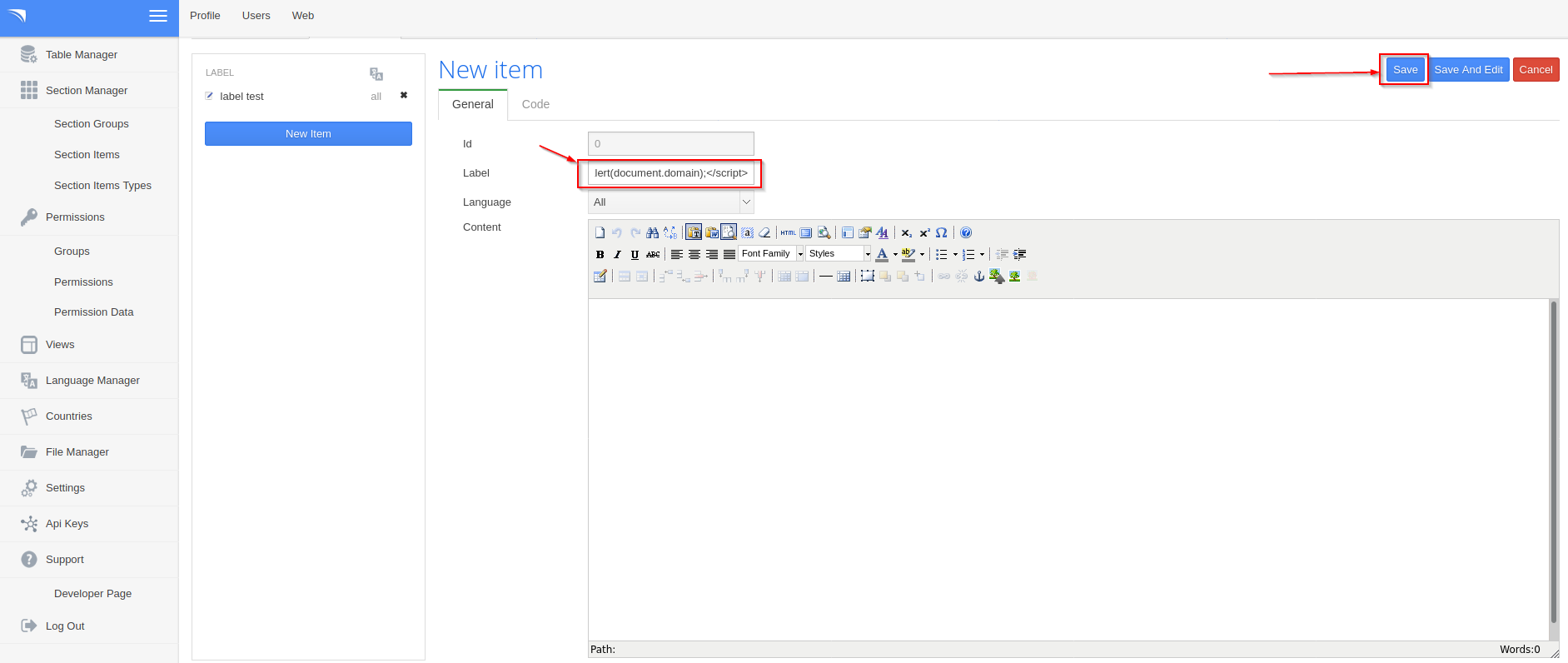 Stored XSS in CuppaCMS language manager · Issue #19 · CuppaCMS/CuppaCMS · GitHub