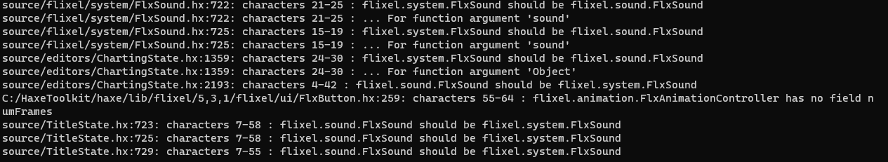 Flixel Error's + extra source issues preventing compiling · Issue #12656 · ShadowMario/FNF ...
